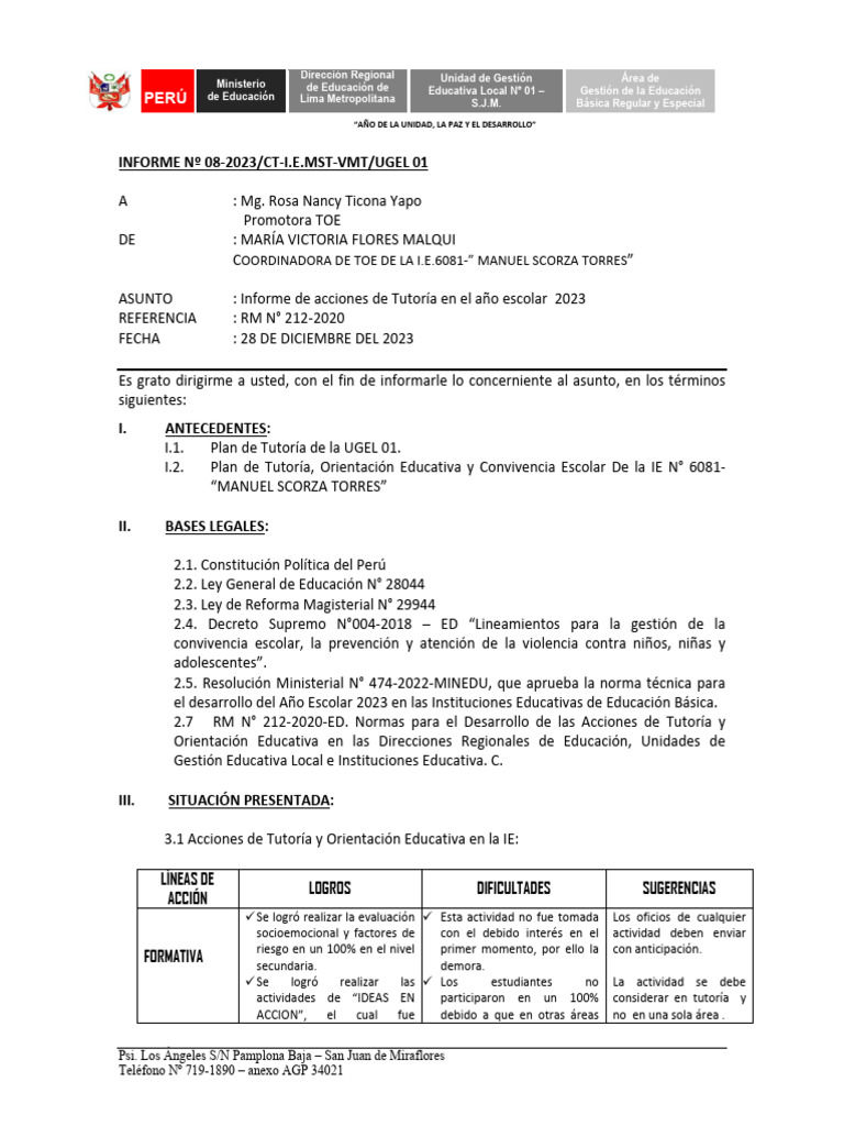 Informe Final - Toe - 2023 | PDF