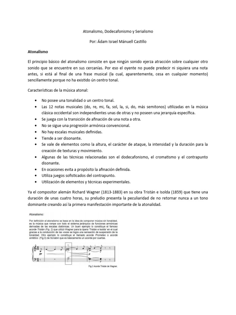 Atonalismo-WPS Office | PDF | Música clásica | Composiciones Musicales