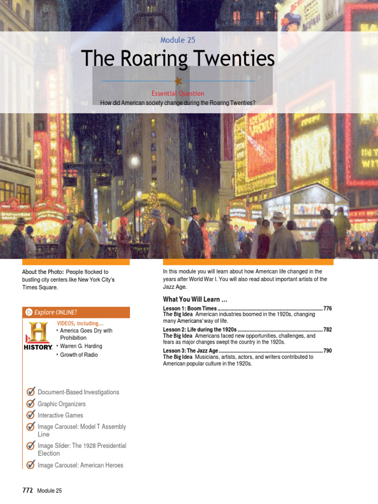 The Roaring Twenties US - History - PDF | PDF | Prohibition | United ...