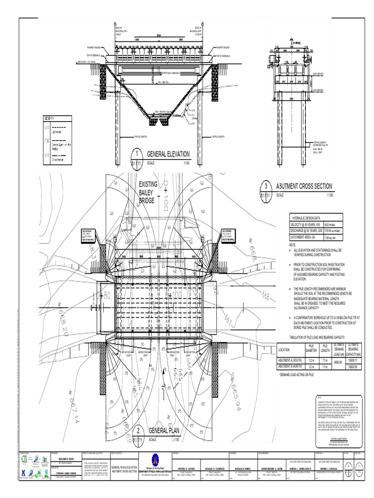 Br2 GEN. PLAN & ELEV. & GIRDER DETAIL | PDF | Deep Foundation | Civil Engineering