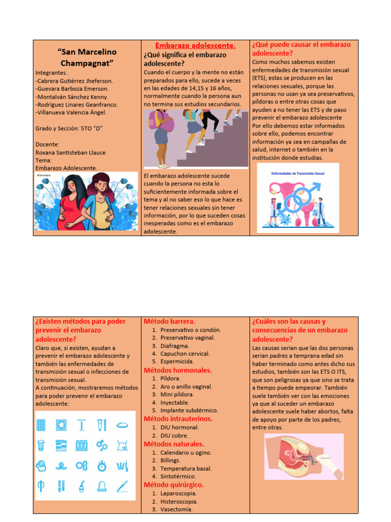 Tríptico DPCC | PDF | Infección transmitida sexualmente | Condón