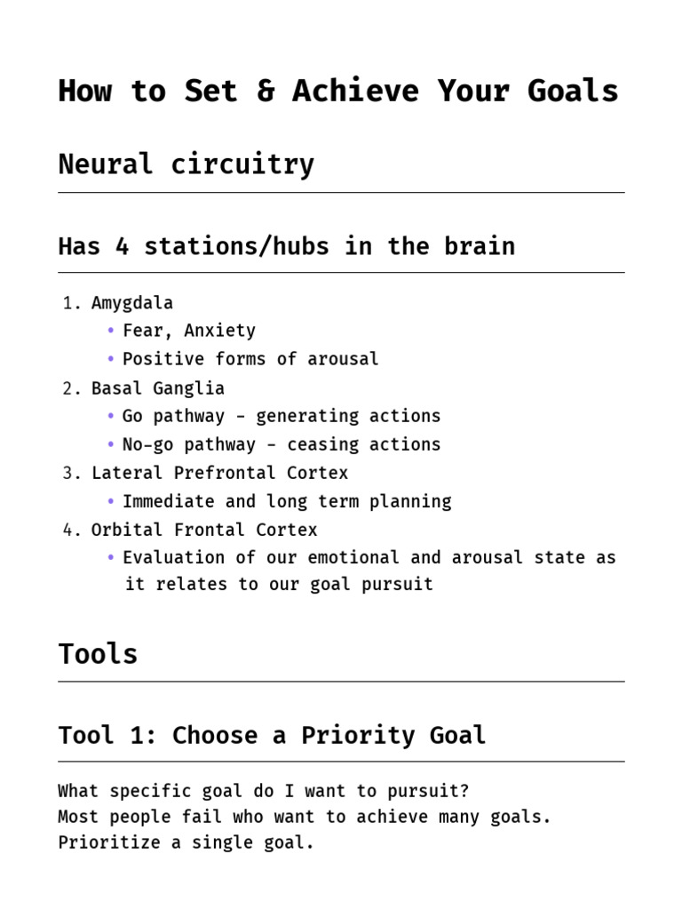 How To Set & Achieve Your Goals | PDF