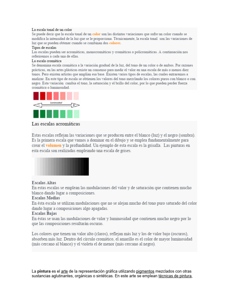 La Escala Tonal de Un Color | Descargar gratis PDF | Pinturas | Color