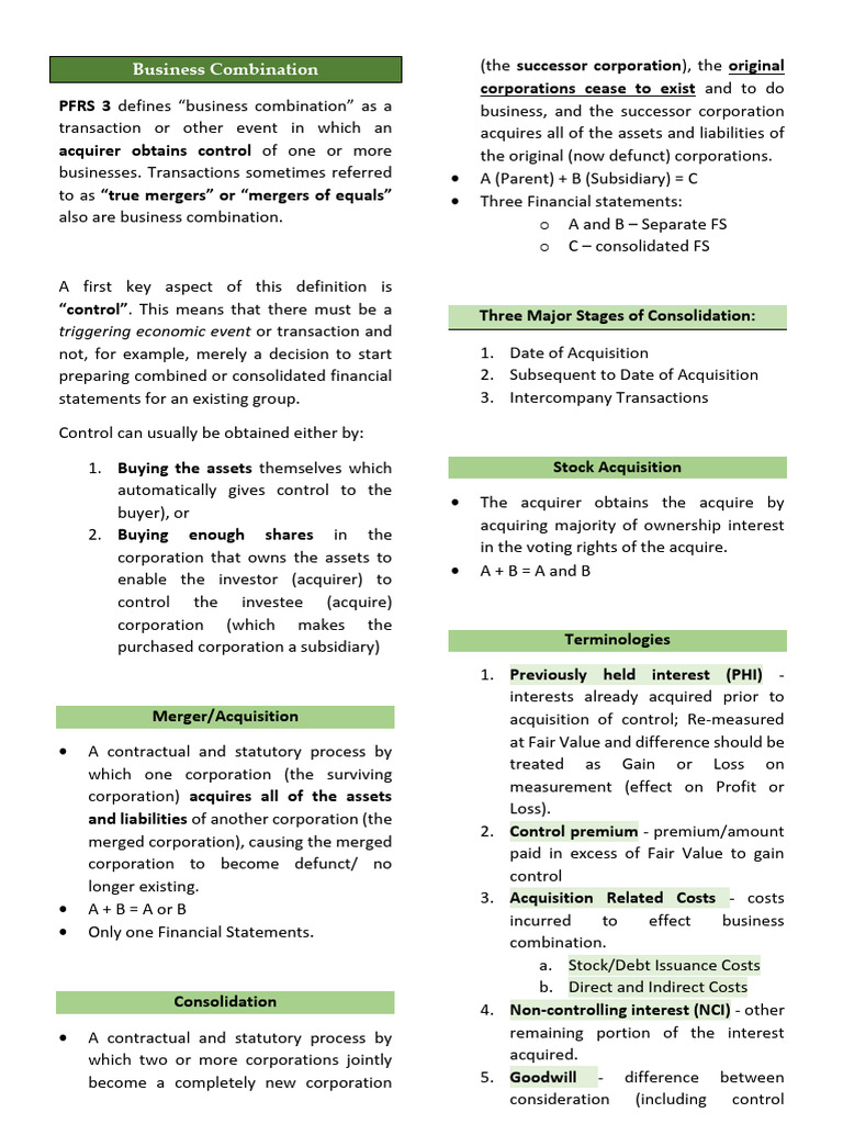 Business Combination | PDF