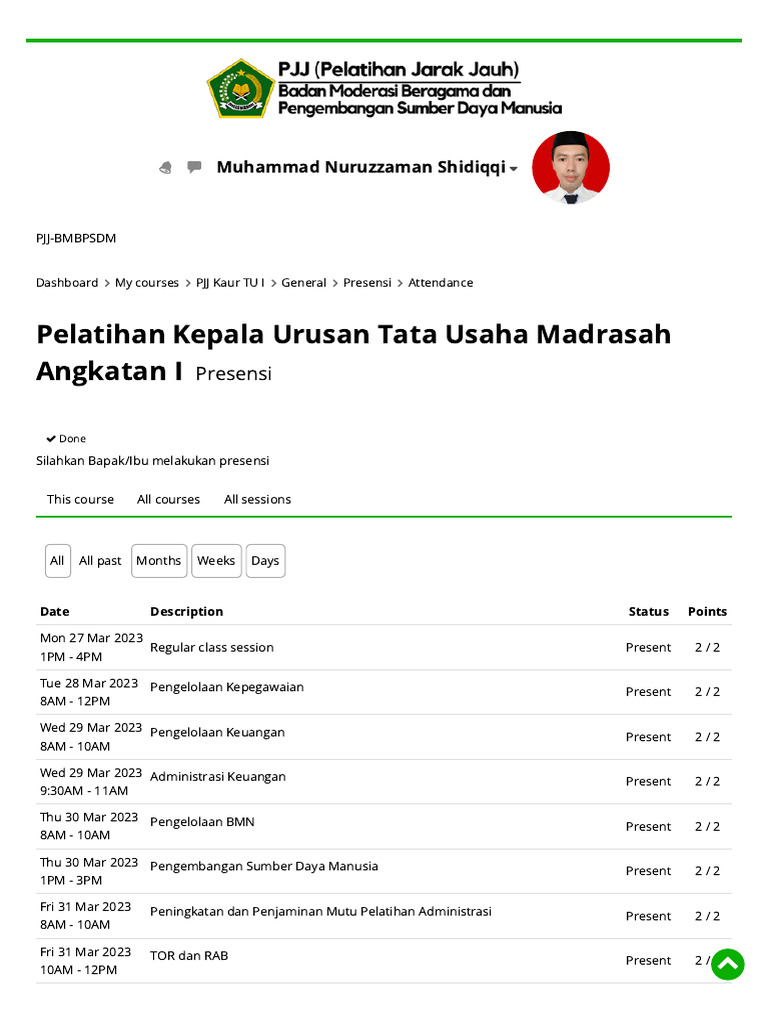 Absensi PJJ Kaur TU | PDF