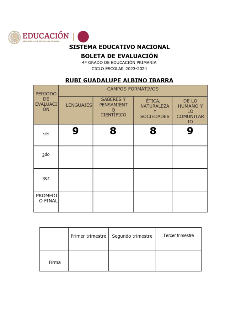 Boleta Interna | Descargar gratis PDF | Educación primaria | Etapas ...