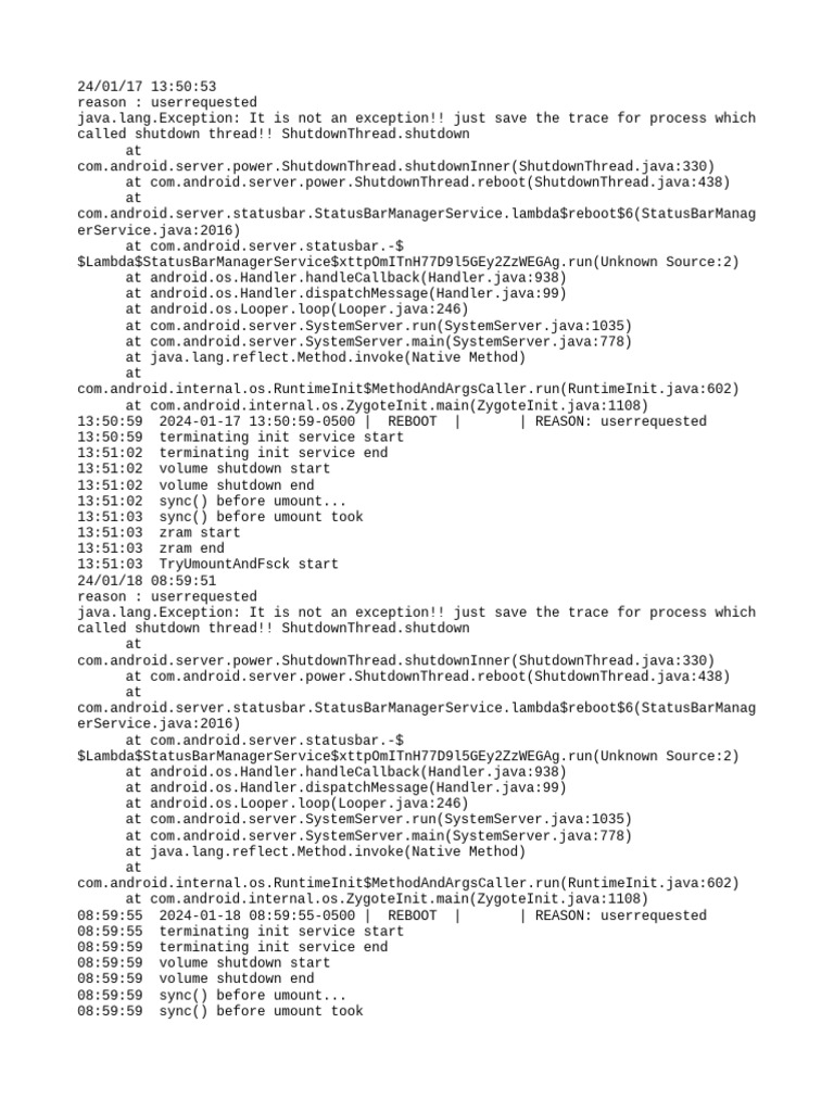 Power Off Reset Reason Backup | PDF | Java (Programming Language) | Object (Computer Science)