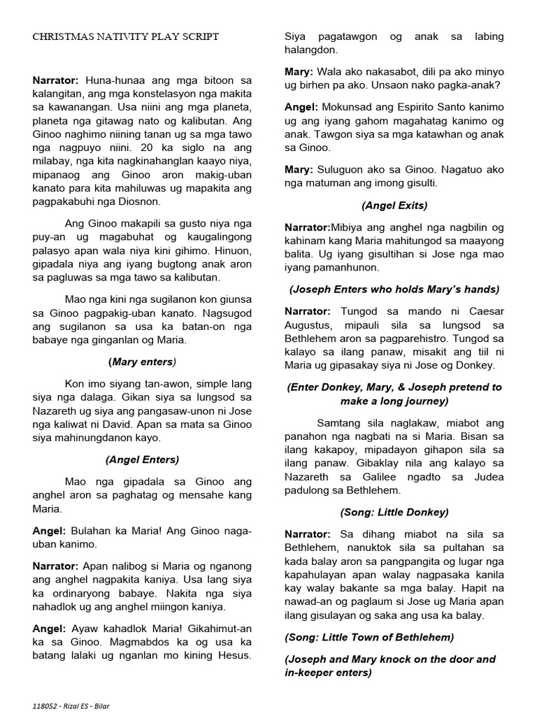 Christmas Nativity Play Script | PDF