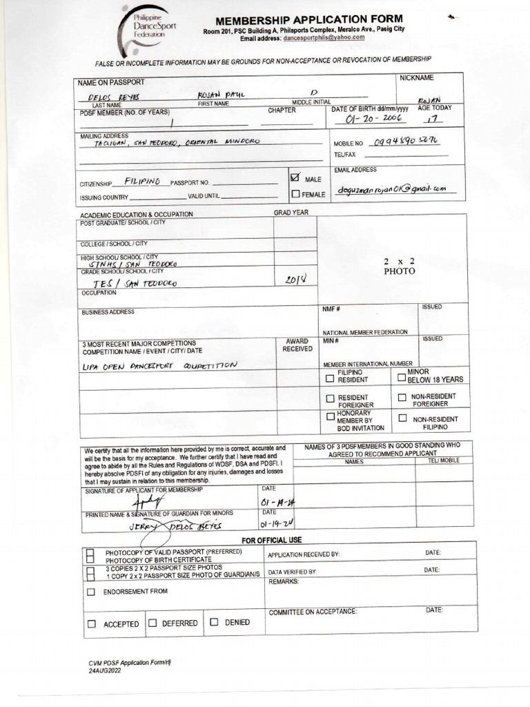 Membership Rojan | PDF