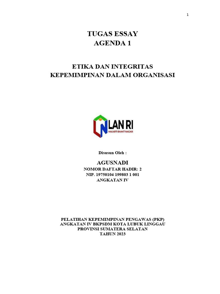 1.tugas Essay Agenda 1 PKP4 Agusnadi | PDF | Sains & Matematika