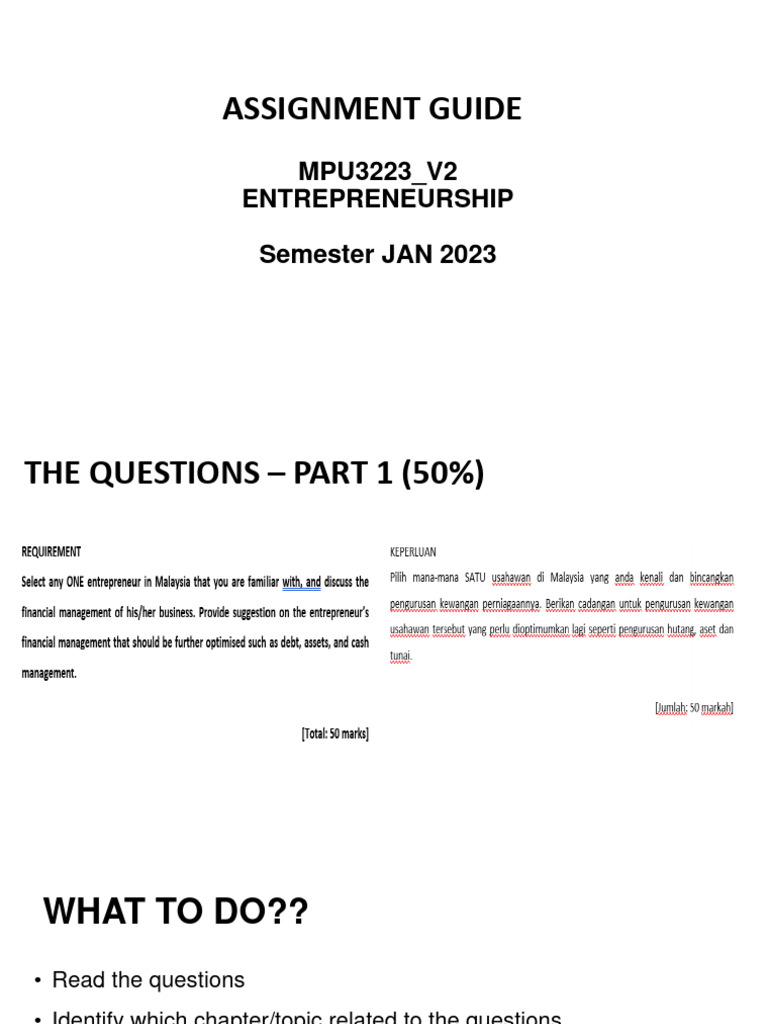 Assignment Guideline (Jan2023) | PDF | Return On Investment | Business Economics