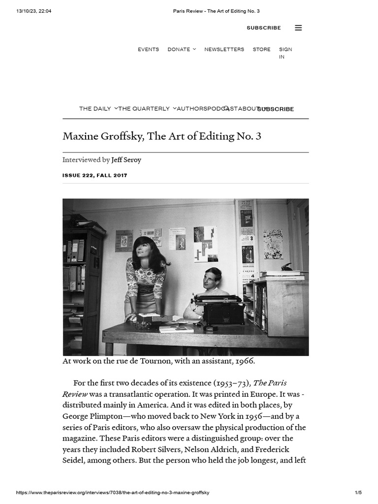 Paris Review - The Art of Editing No. 3 | PDF | Art