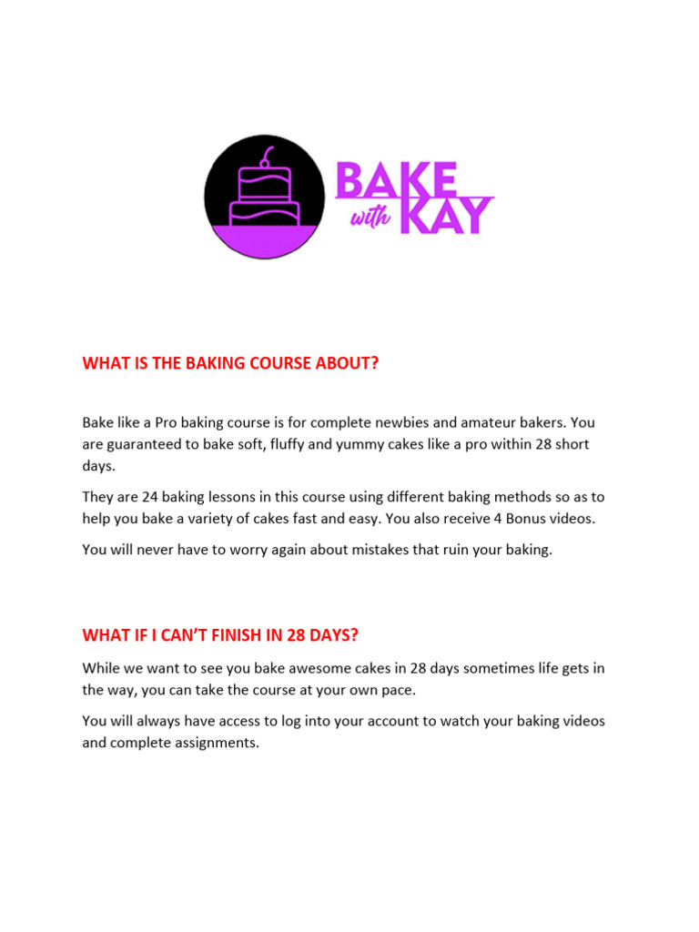 Bake Like A Pro FAQ | PDF | Career & Growth | Self-Improvement