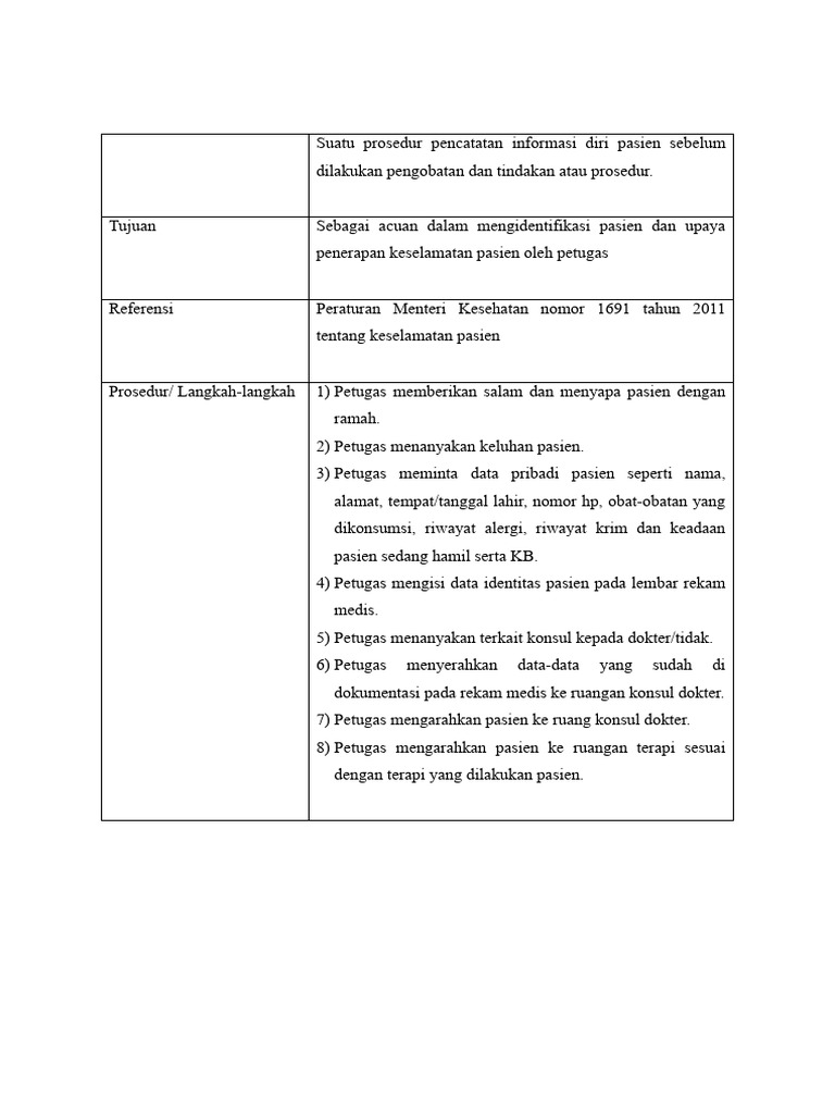 Sop Identifikasi Pasien | PDF | Pengembangan Diri | Sains & Matematika