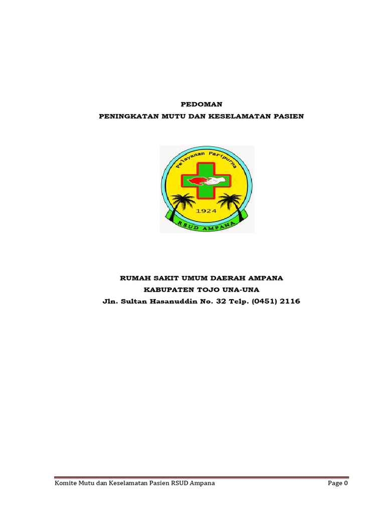 PMKP 1 A Pedoman PMKP Rsud Ampana | PDF