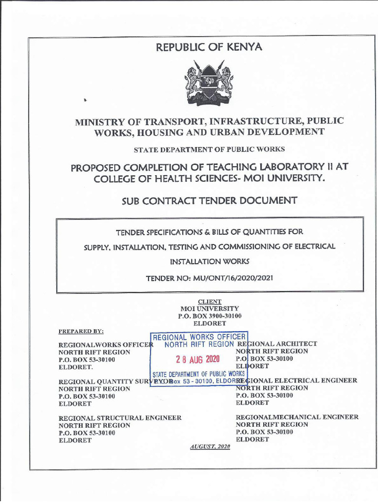 TENDER DOC. ELECTRICAL - TEACHING LABS-compressed | PDF