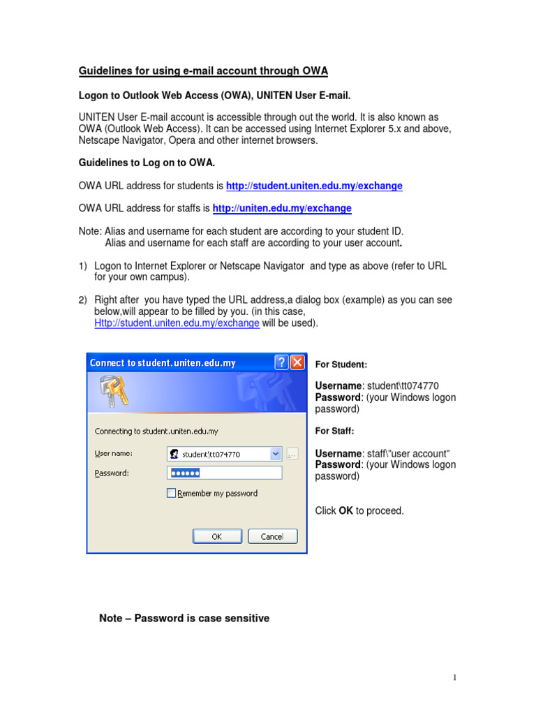 Itms Email Guidelines For Owa | PDF