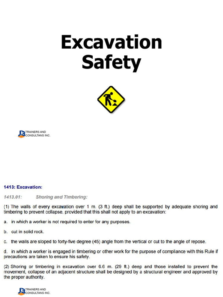 Sectoin 28 - Excavation Safety | PDF | Soil | Safety