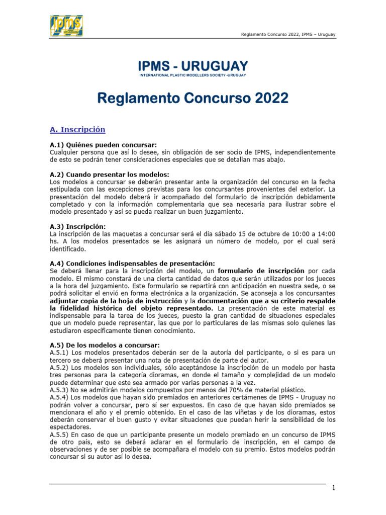 Concurso 2022 - Reglamento Concurso IPMS Uruguay | PDF | Juez | Uruguay