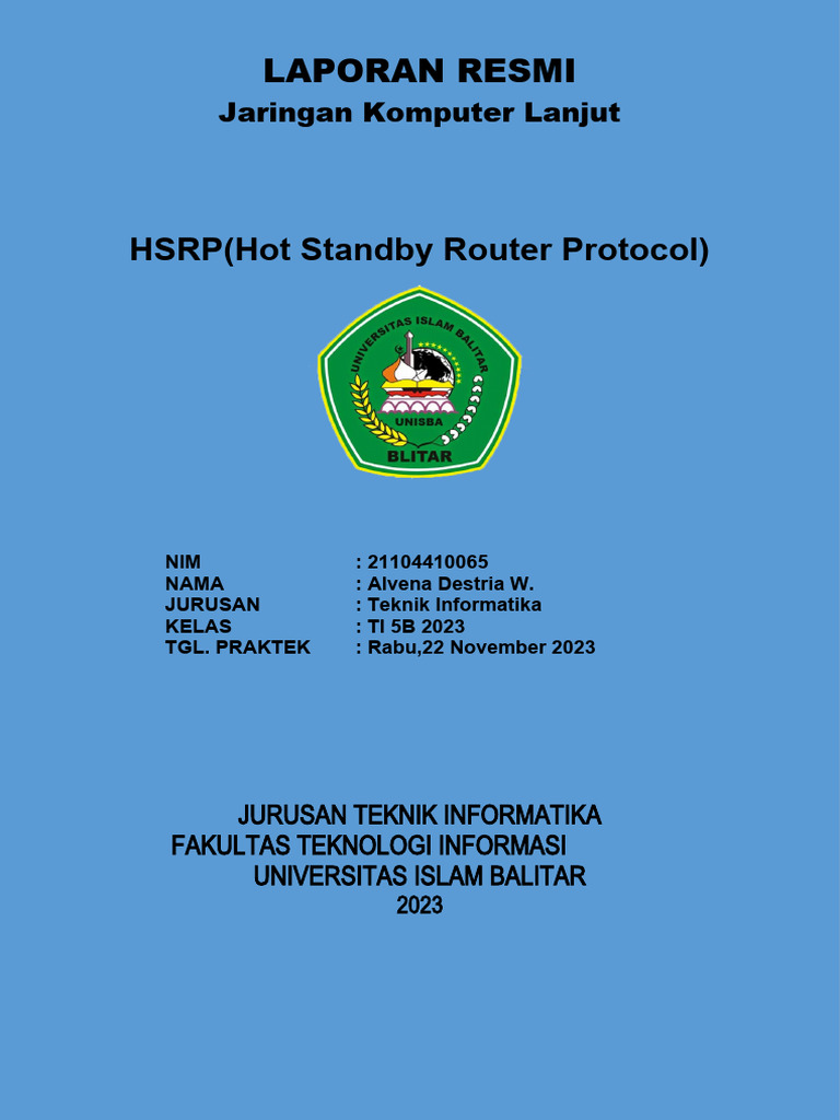 LaporanJarkomLanjut HSRP | PDF