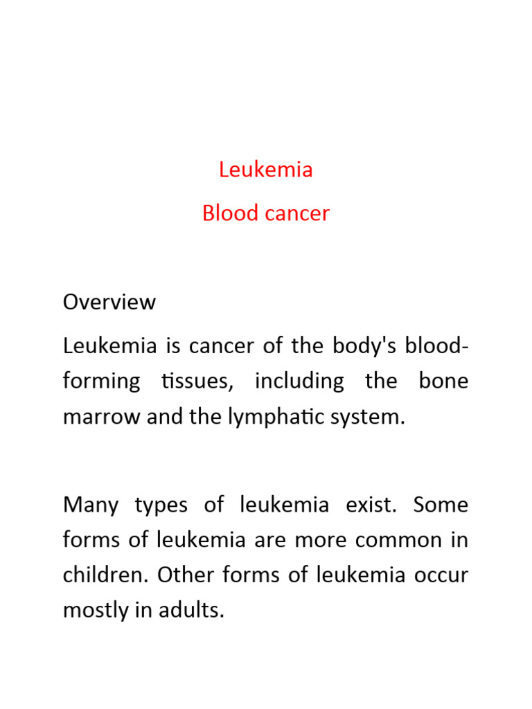 Leukemia | PDF | White Blood Cell | Lymphocyte