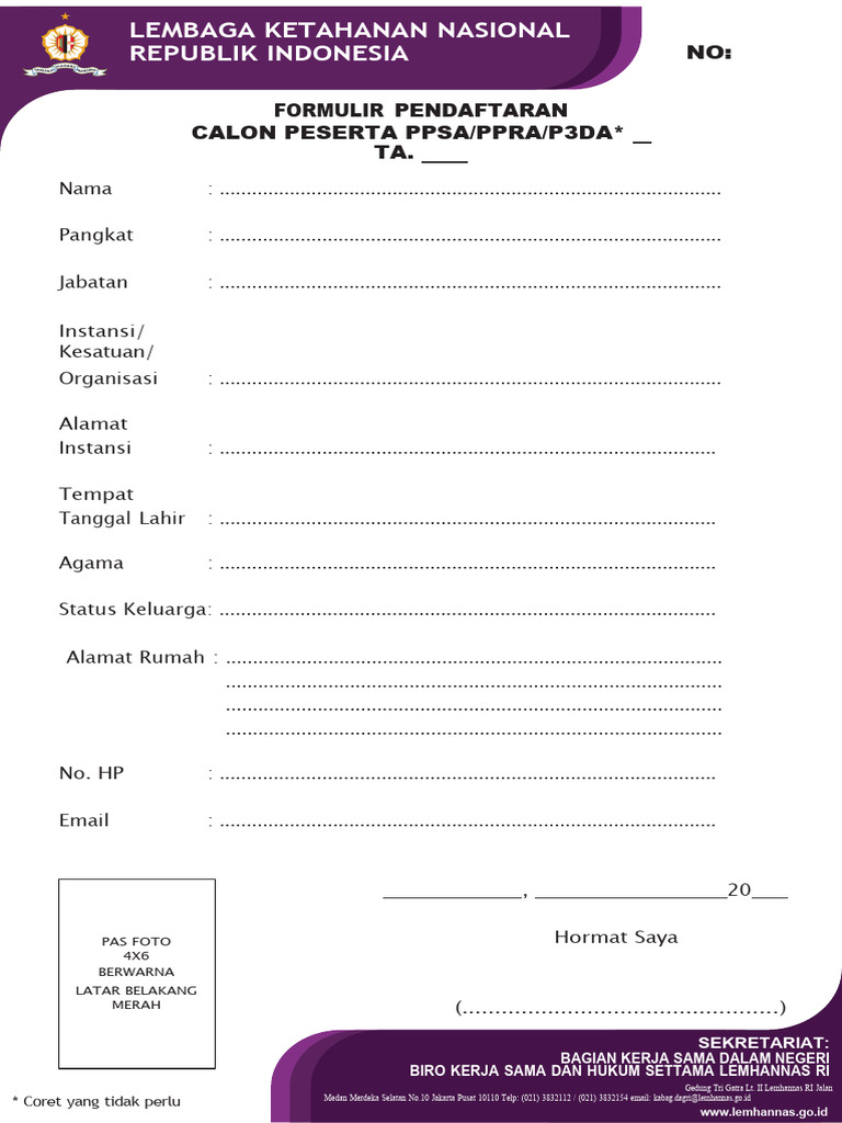 Formulir PPRA P3DA 2022 | PDF