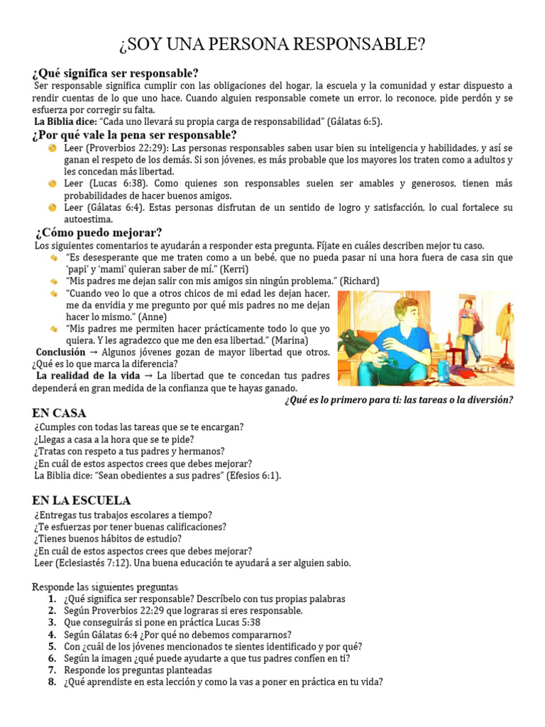 Claves para Ser una Persona Responsable | PDF | Relaciones personales ...
