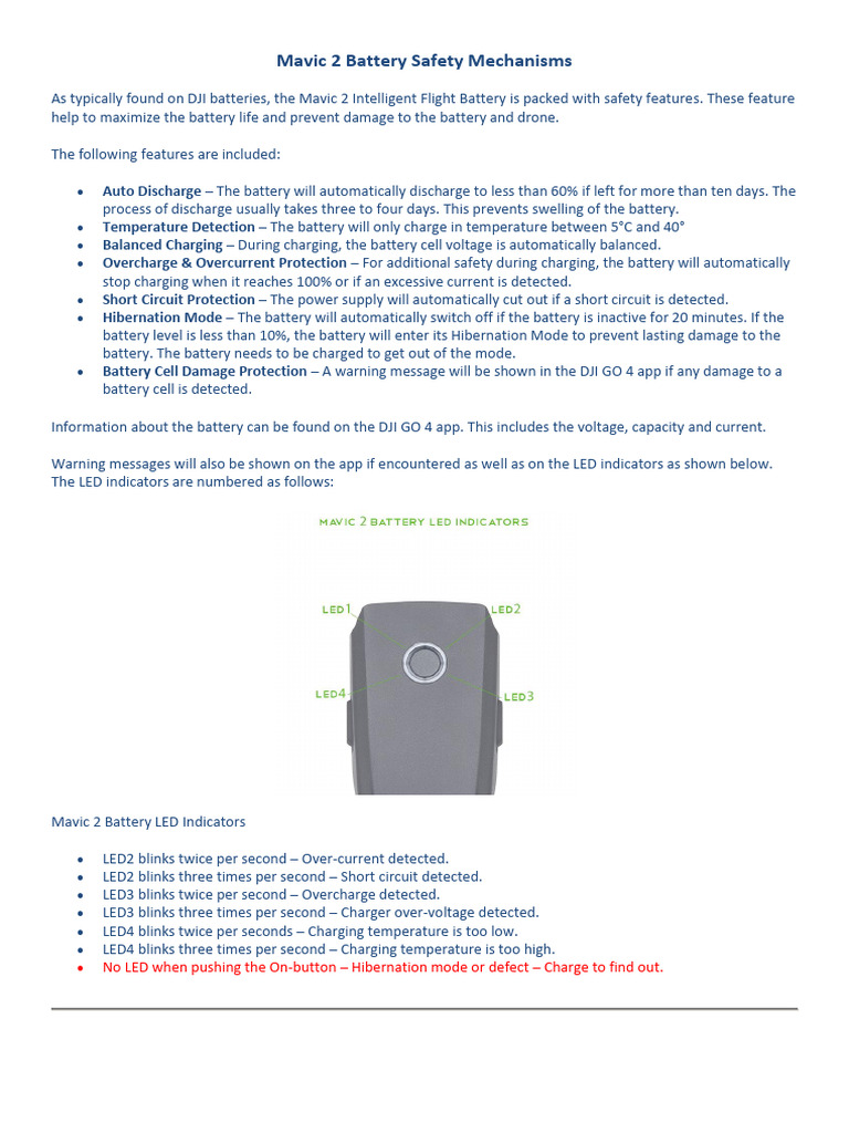 Tip - Mavic 2 Battery Safety Mechanisms | PDF