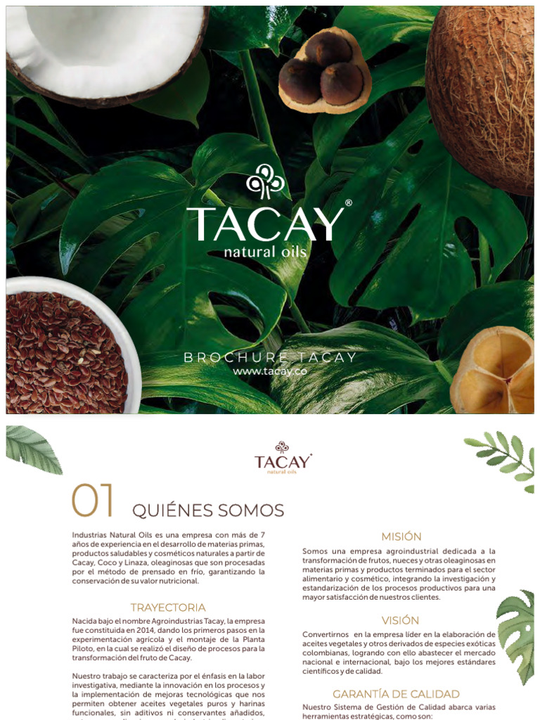 Brochure Tacay Extenso 2 | PDF | Alimentos | Aceite de coco