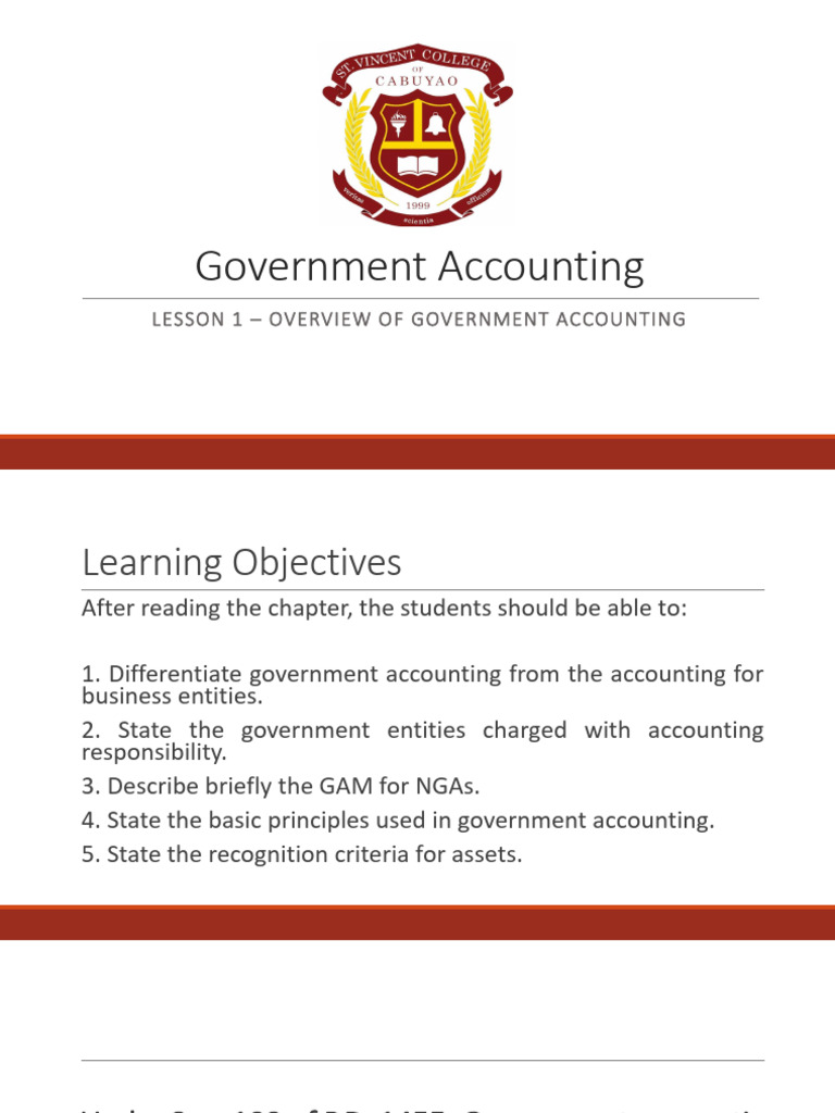 Overview of Government Accounting Principles | PDF | Financial ...