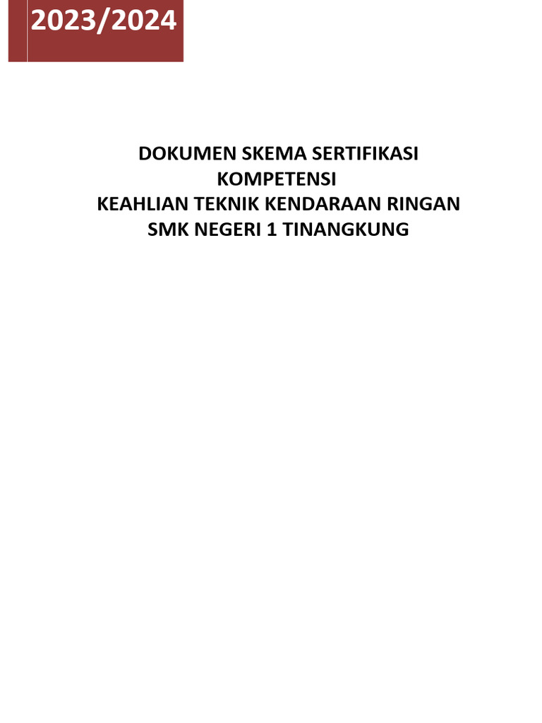 Skema Sertifikasi TKR 2023 | PDF