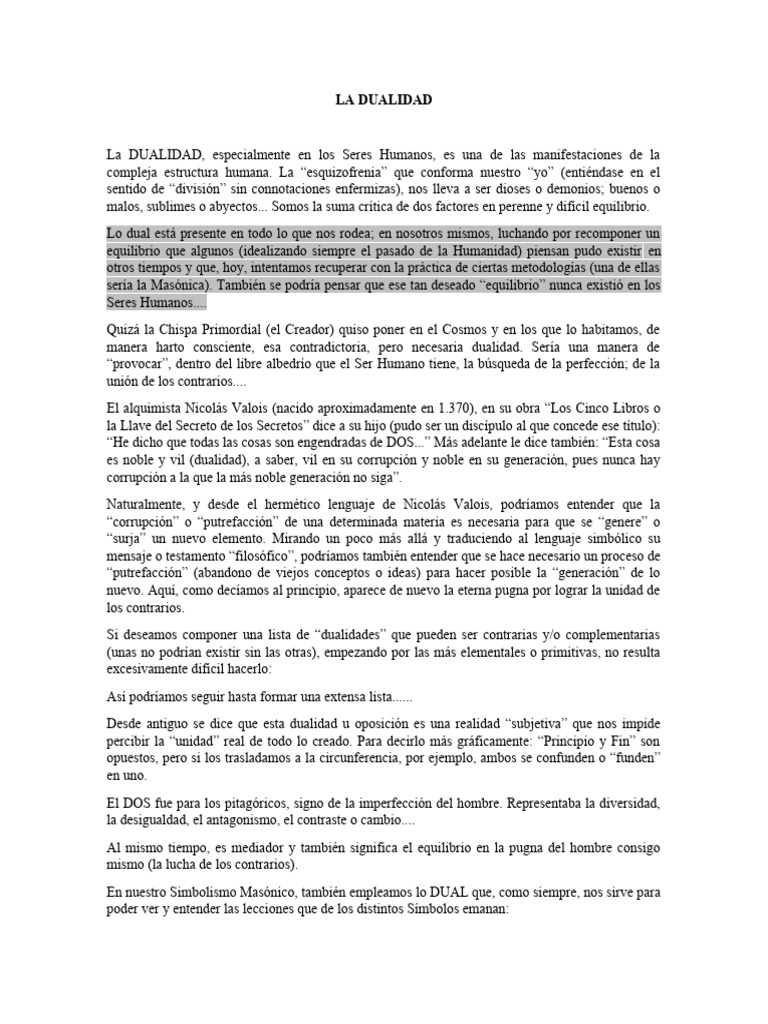 La Dualidad | PDF | Humano | Realidad