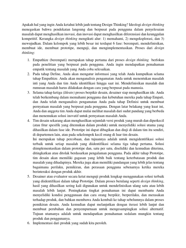 Apa Itu Design Thinking | PDF