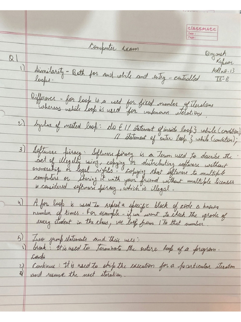 Divyansh Kapöor Class 9B Roll No 13 | PDF