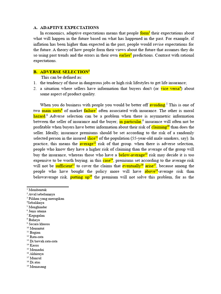 Adaptive Expectations | PDF