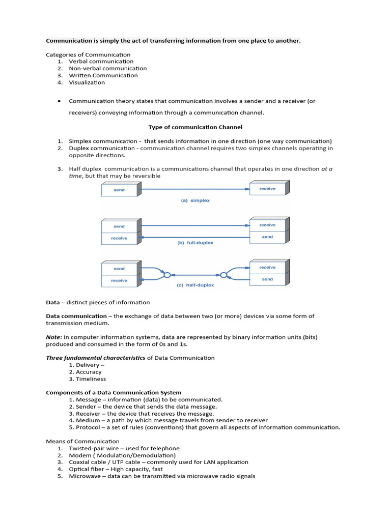Data Communication Part 1 | PDF | Communication | Computer Network