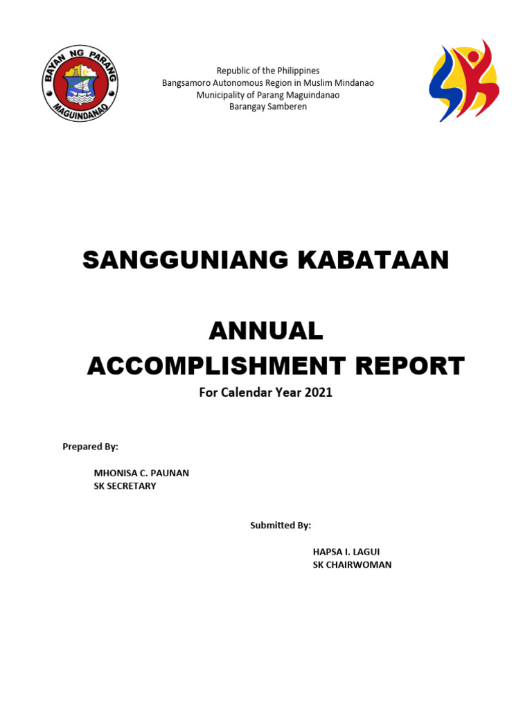 SK Annual Accomplishment Report 2021 | PDF