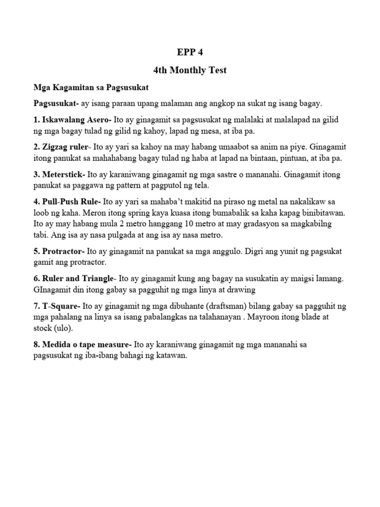 Epp 4 Reviewer | PDF