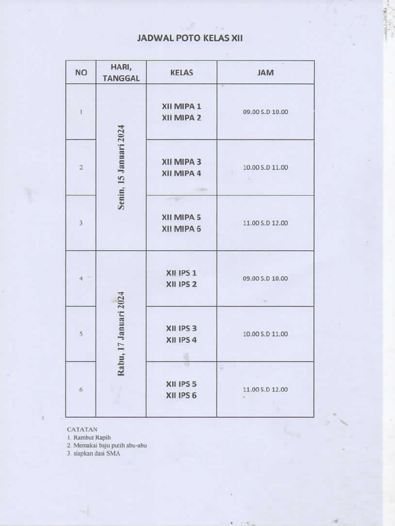 Jadwal Poto 3475 | PDF