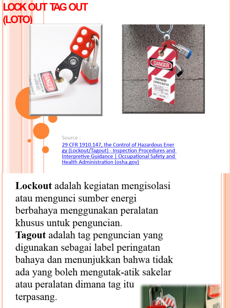 Prosedur Lockout Tagout (LOTO) K3 | PDF