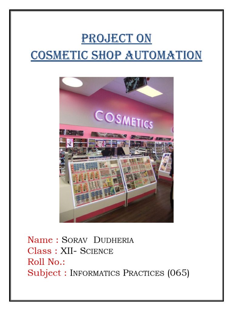 Cosmetic Automation Sorav Pdf Databases Data Management