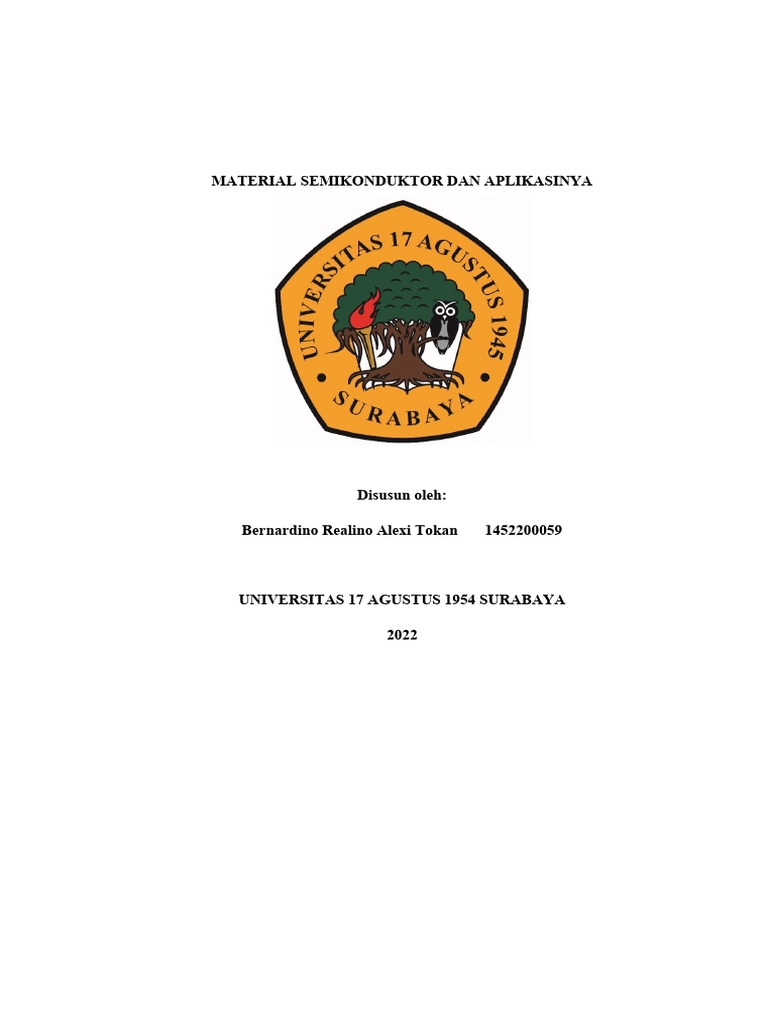 Material Semikonduktor Dan Aplikasinya - 1452200059 | PDF