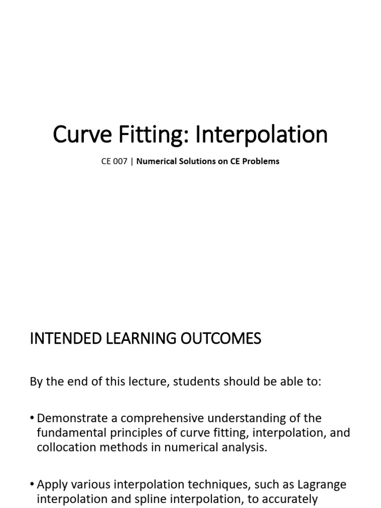5b Curve Fitting Interpolation | PDF | Interpolation | Polynomial 5b Curve Fitting Interpolation | PDF | Interpolation | Polynomial