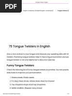 50 English Tongue Twisters for Pronunciation | PDF