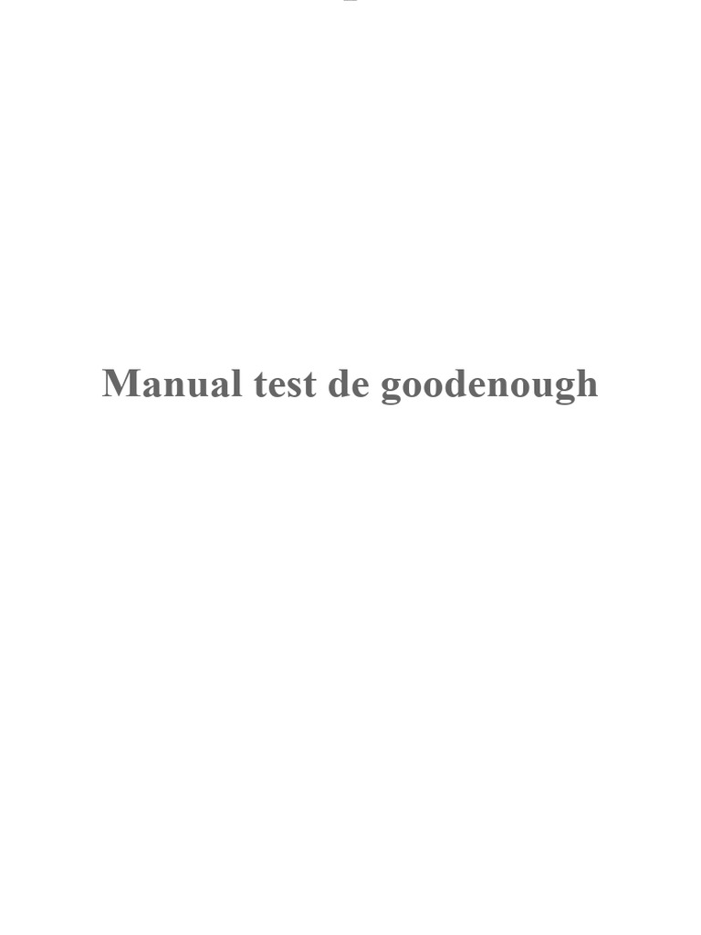 Test Goodenough: Guía para Educadores | PDF