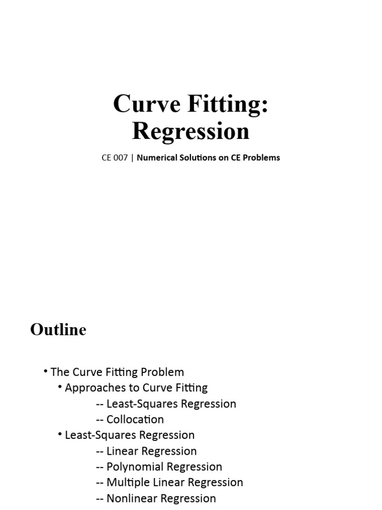 5a Curve Fitting Regression | PDF | Regression Analysis | Least Squares 5a Curve Fitting Regression | PDF | Regression Analysis | Least Squares