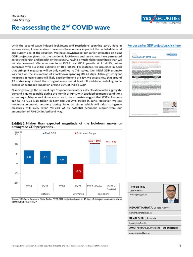 Assessing The 2nd COVID Wave - YSEC - May 21 | PDF | Economies