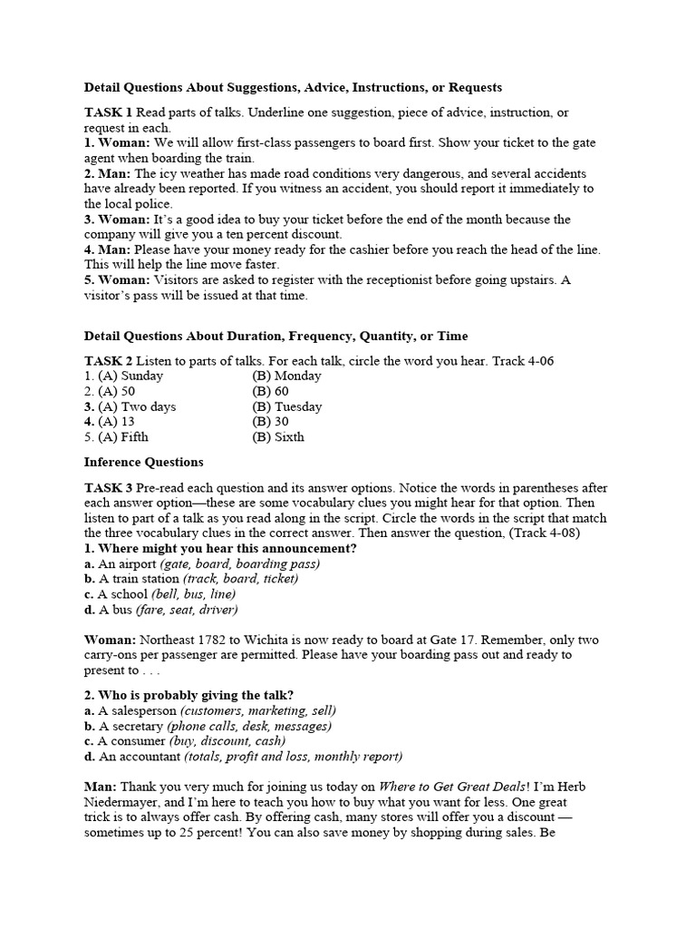 Part 4 - Tips For Answering Correctly - Detail Questions and Inference ...