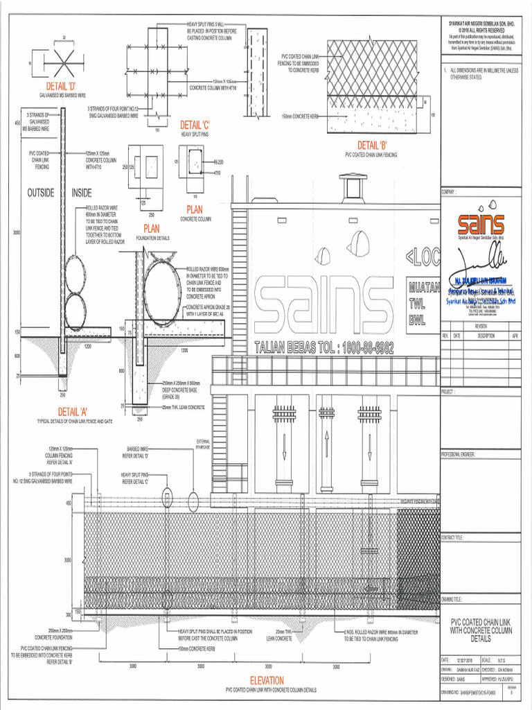 PVC Coated Chain Link Fence Details | PDF