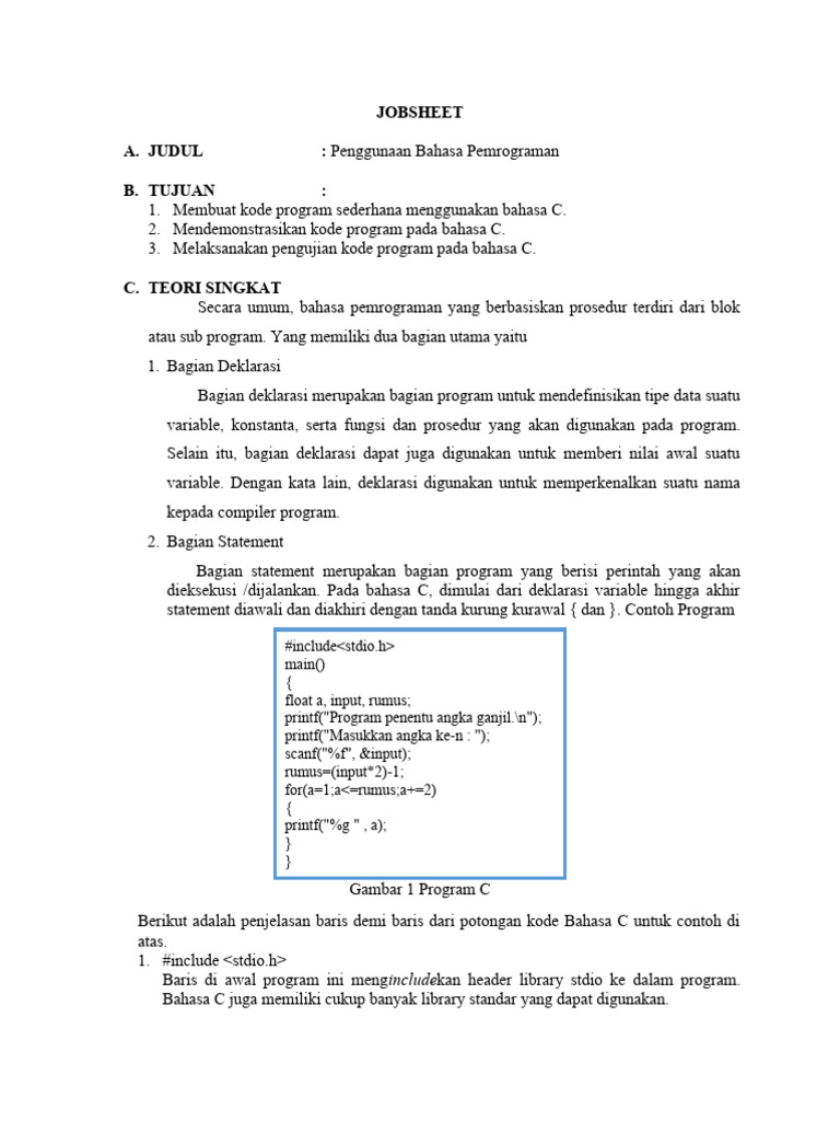 Jobsheet | PDF | Komputer | Teknologi & Rekayasa